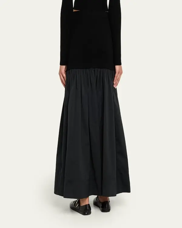 A.L.C. Cami Merino Combo Maxi Skirt - Black/navy