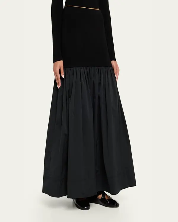 A.L.C. Cami Merino Combo Maxi Skirt - Black/navy