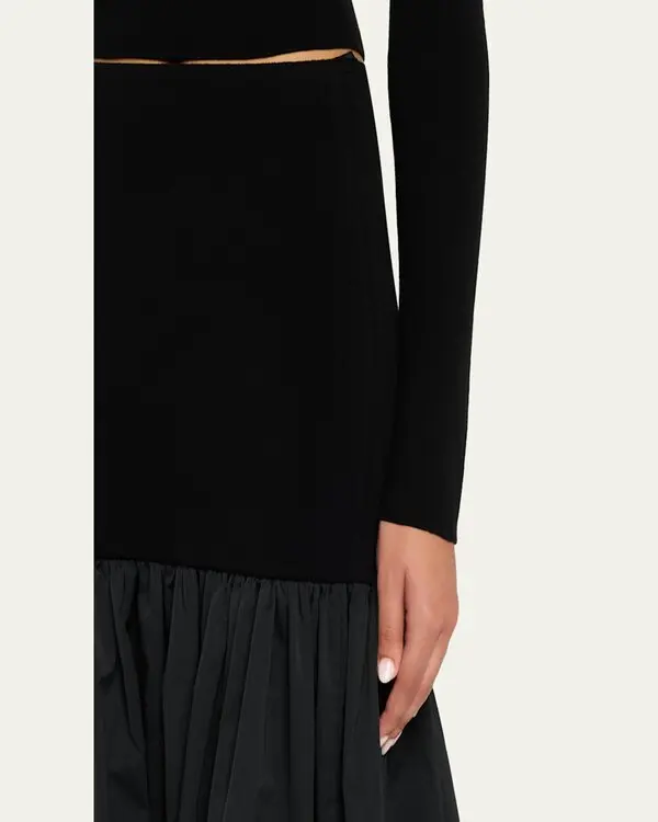 A.L.C. Cami Merino Combo Maxi Skirt - Black/navy