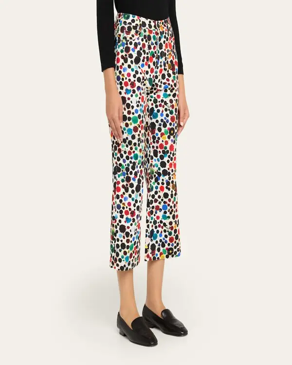 Libertine Orpheus Spotted Wide-leg Crop Pants