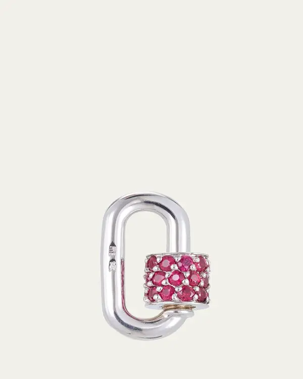 MARLA AARON Stoned Chubby Babylock In 14k White Gold With Rubies - Wg
