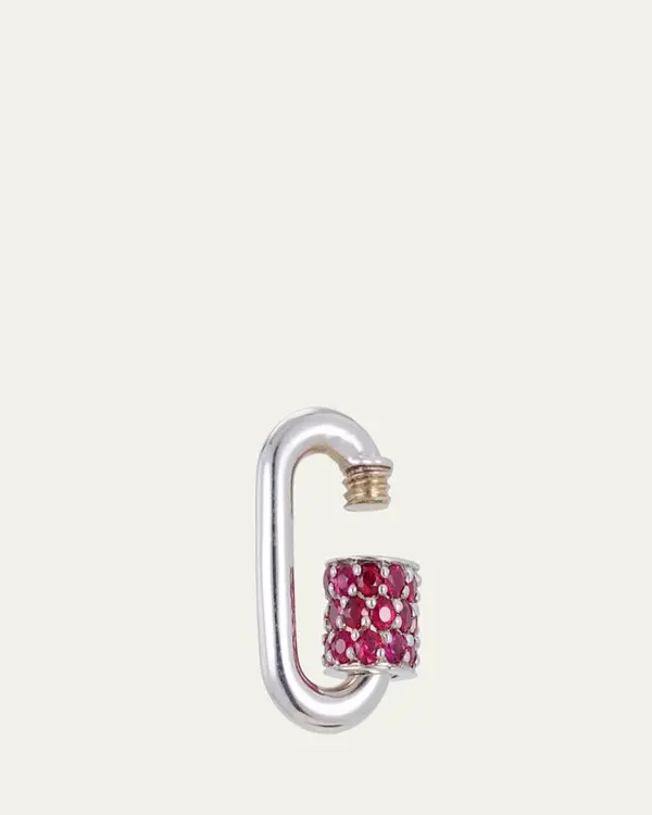 MARLA AARON Stoned Chubby Babylock In 14k White Gold With Rubies