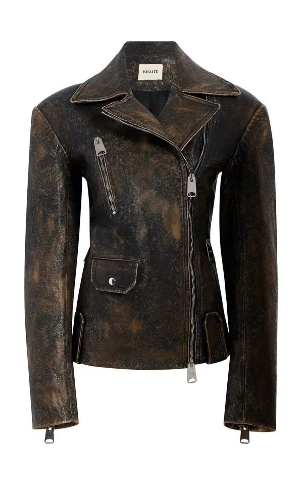 Khaite Catalina Leather Jacket - Brown