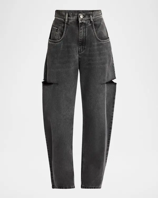 MAISON MARGIELA Slit Denim Pants - Black/deni