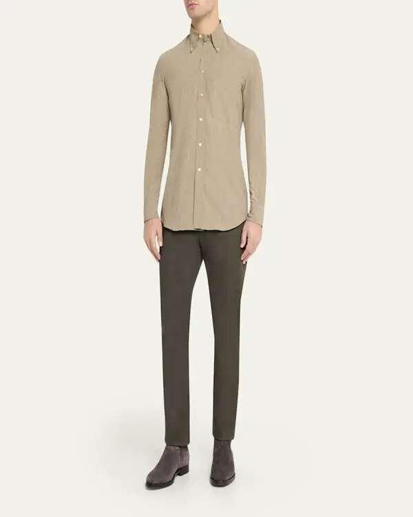 SALVATORE PICCOLO Cotton Micro-grid Check Button-down Shirt