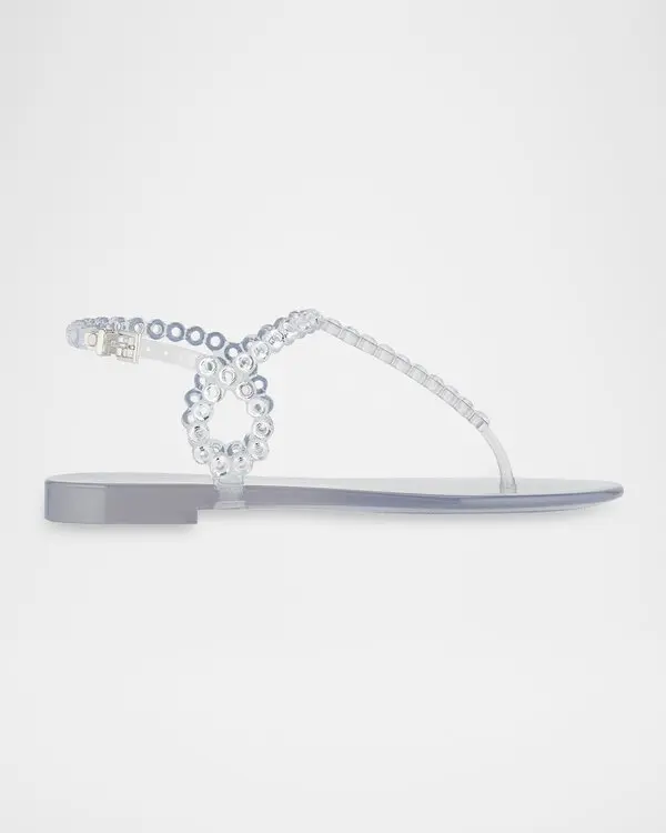 AQUAZZURA Almost Bare Crystal Jelly Slingback Sandals - Transparent