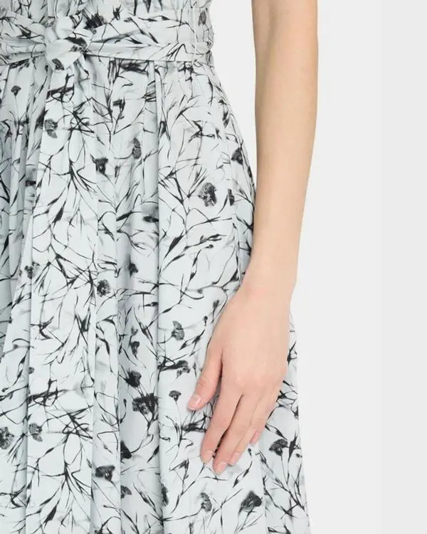Proenza Schouler White Label Ellison Printed Poplin Halter Dress - Frost Black