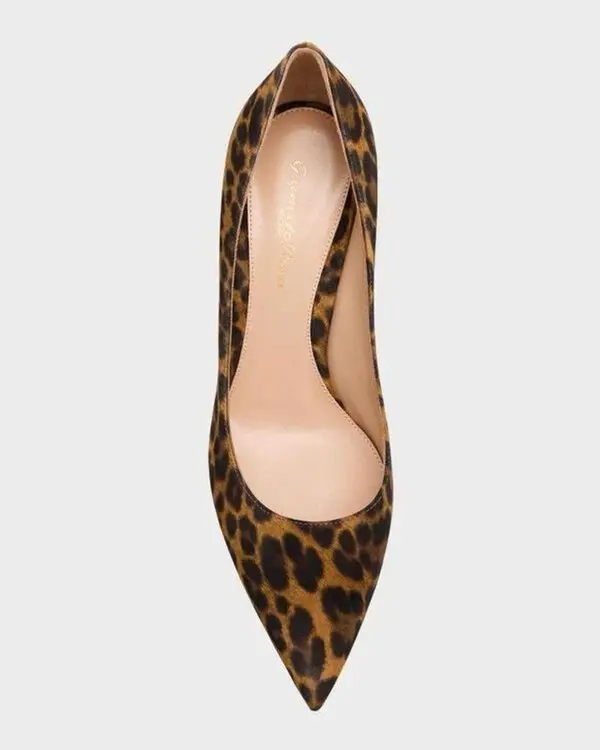 GIANVITO ROSSI Leopard-print Suede Pumps