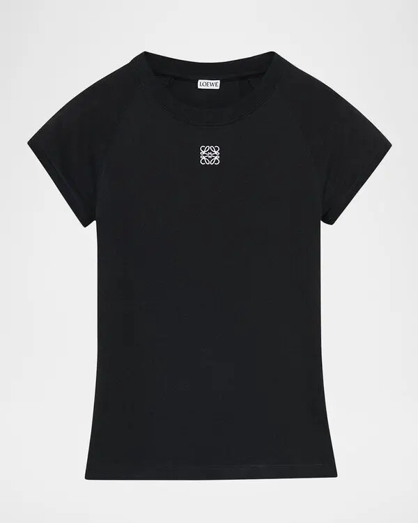 Loewe Ribbed Anagram Short-sleeve T-shirt - Black