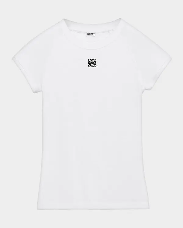 Loewe Ribbed Anagram Short-sleeve T-shirt - White