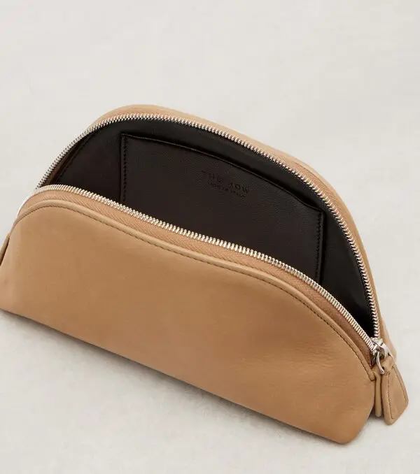 THE ROW Devon Mini Leather Clutch - Beige
