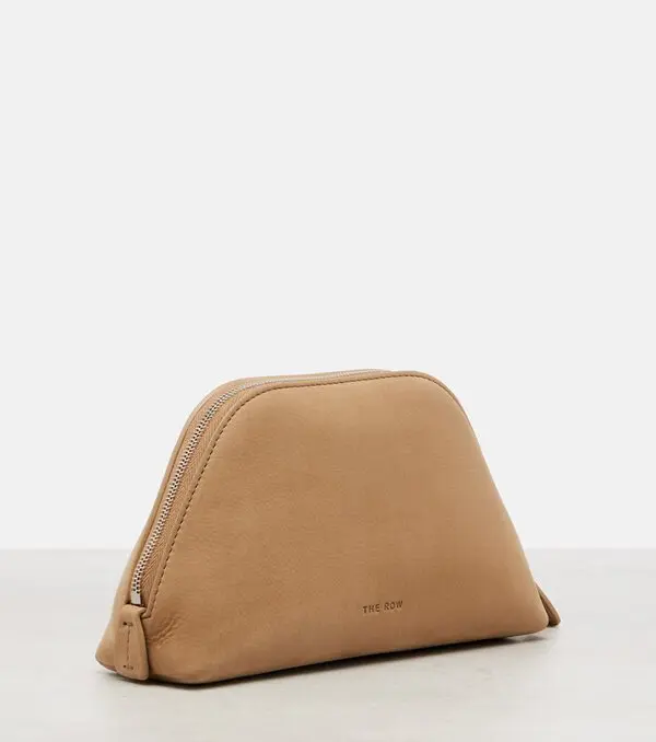 THE ROW Devon Mini Leather Clutch - Beige