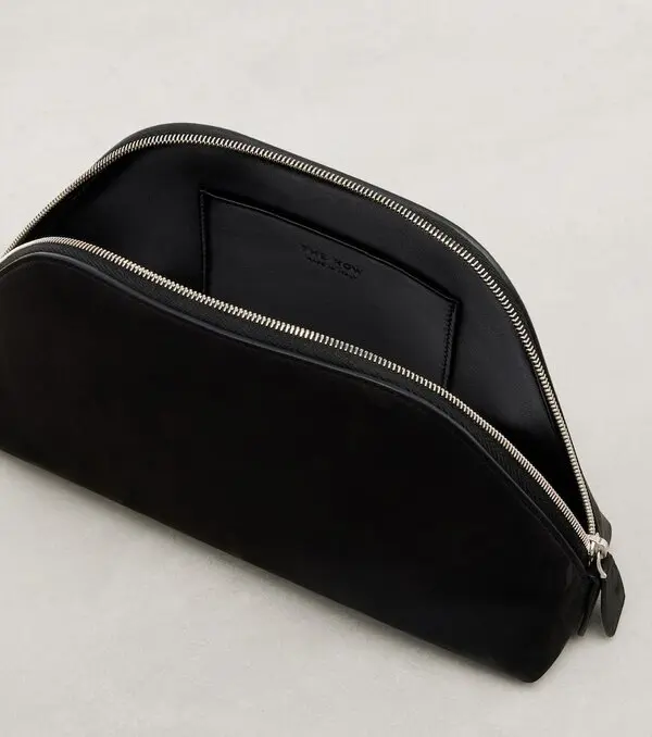 THE ROW Devon Suede Clutch - Black