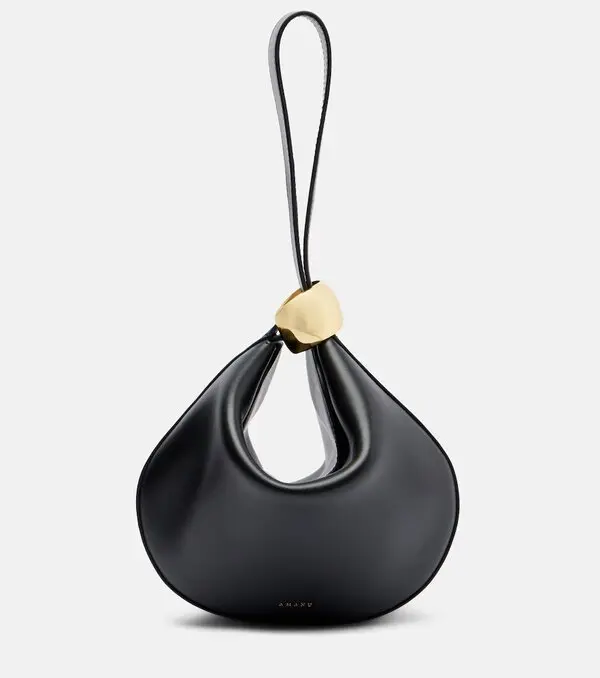 AMANU Zambia Small Leather Top-handle Bag - Black