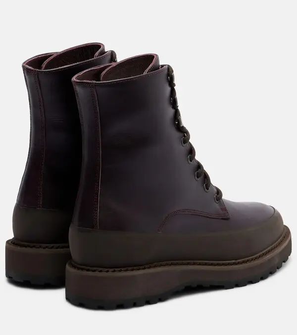 Le Monde Beryl Dolomite Leather Lace-up Boots - Purple