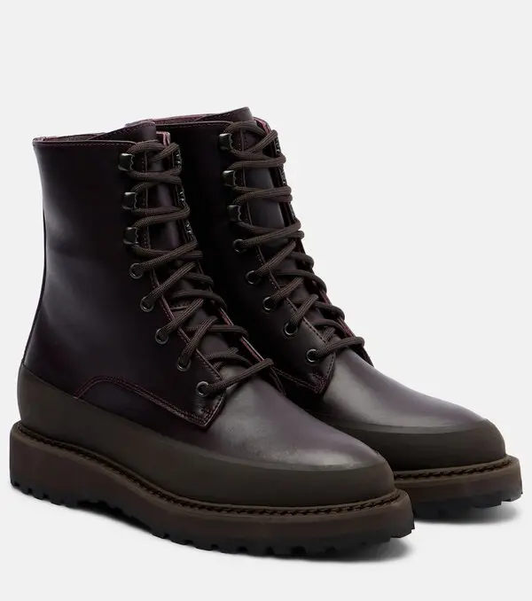 Le Monde Beryl Dolomite Leather Lace-up Boots - Purple