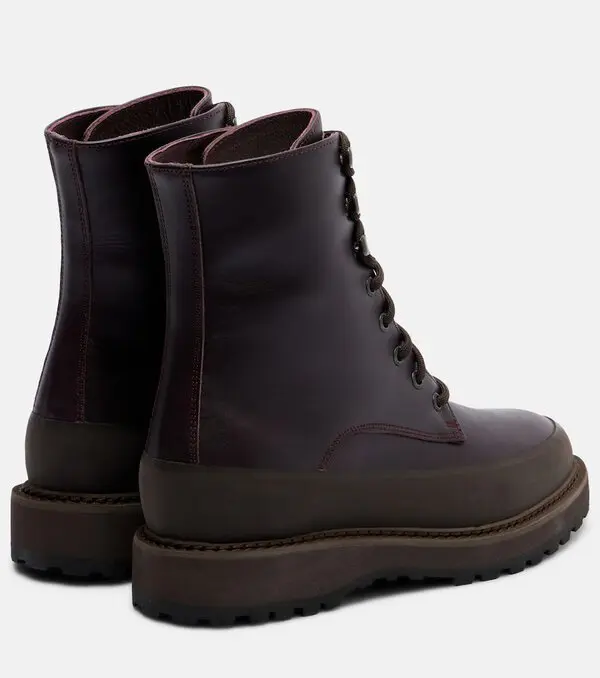 Le Monde Beryl Dolomite Leather Lace-up Boots - Purple