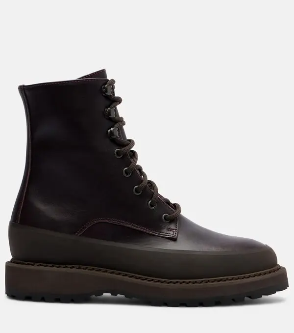 Le Monde Beryl Dolomite Leather Lace-up Boots - Purple