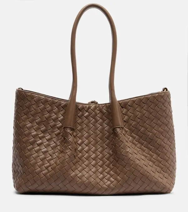 Bottega Veneta Pinacoteca Intrecciato Leather Tote Bag - Brown