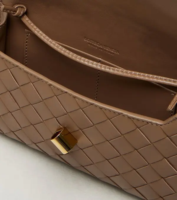Bottega Veneta Andiamo Intrecciato Leather Clutch - Brown