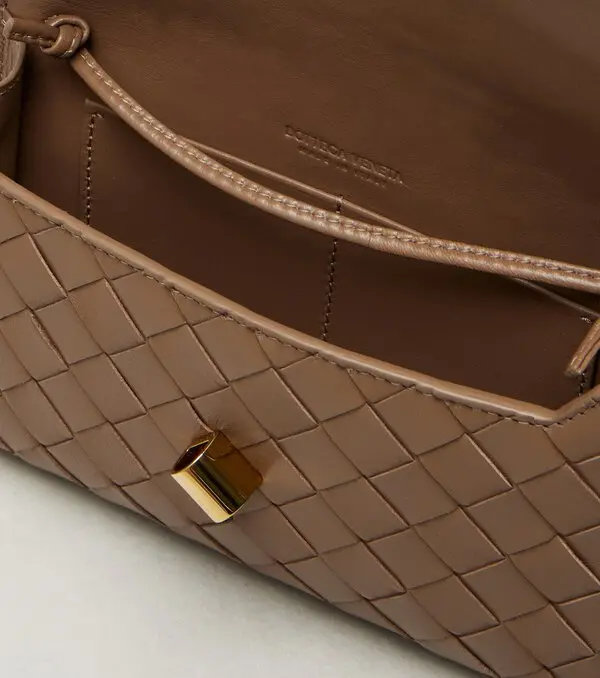 Bottega Veneta Andiamo Intrecciato Leather Clutch - Brown