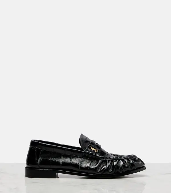 Saint Laurent Eel Leather Penny Loafers