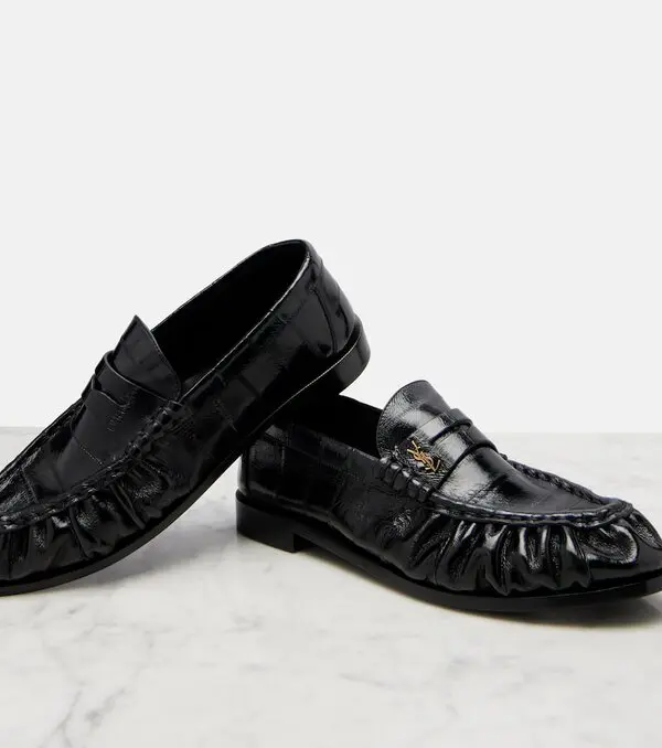 Saint Laurent Eel Leather Penny Loafers