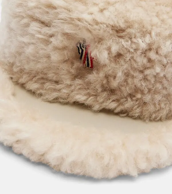 Moncler Logo Shearling Cap