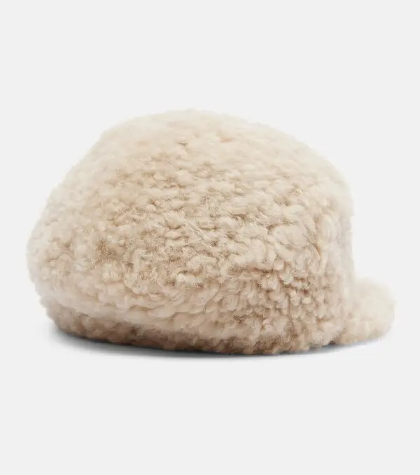 Moncler Logo Shearling Cap
