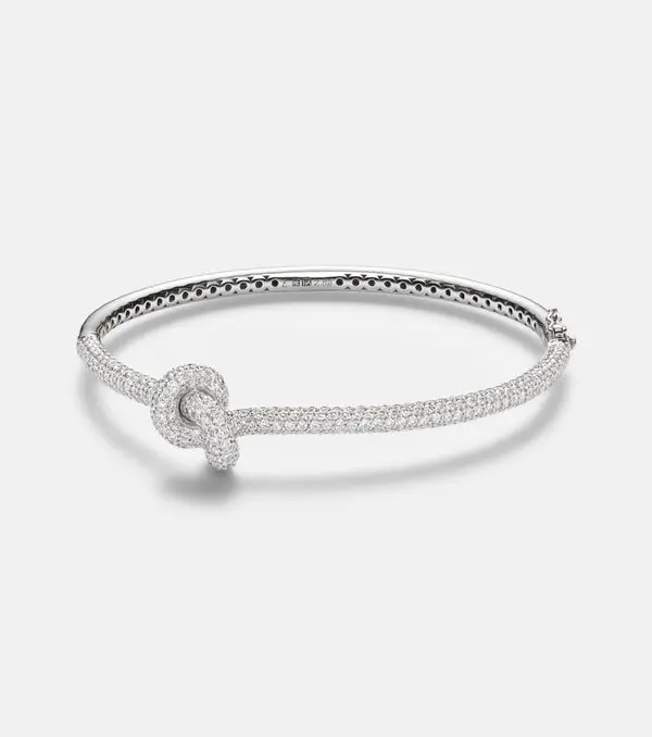 ENGELBERT Legacy Knot Diamond Bangle - Silver