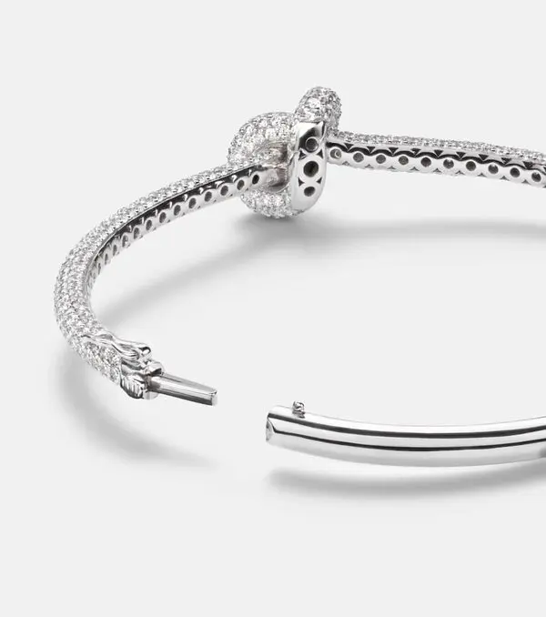 ENGELBERT Legacy Knot Diamond Bangle - Silver