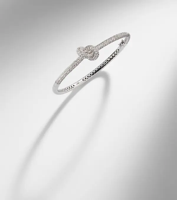ENGELBERT Legacy Knot Diamond Bangle - Silver
