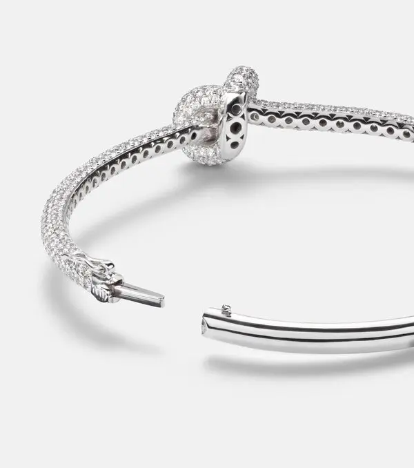 ENGELBERT Legacy Knot Diamond Bangle - Silver