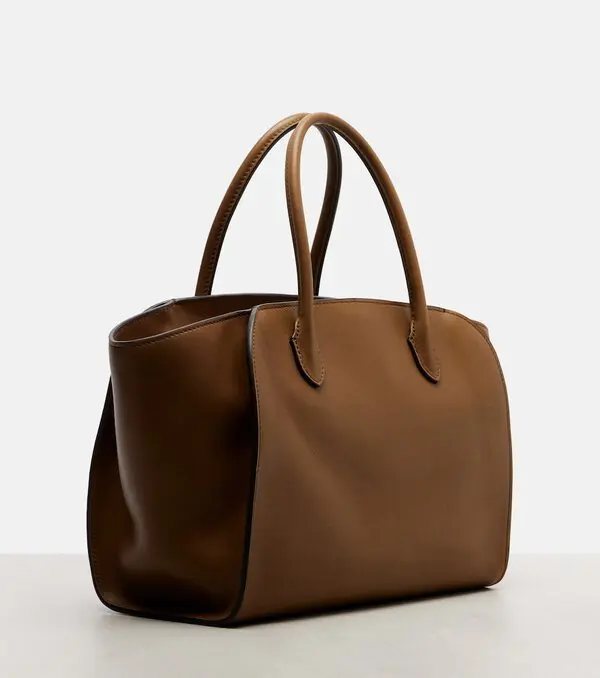 THE ROW Marlo 12 Leather Tote Bag - Brown