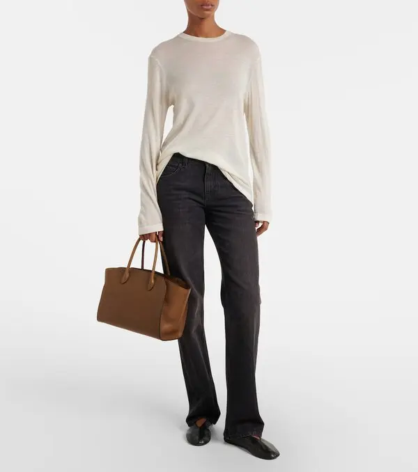 THE ROW Marlo 12 Leather Tote Bag - Brown