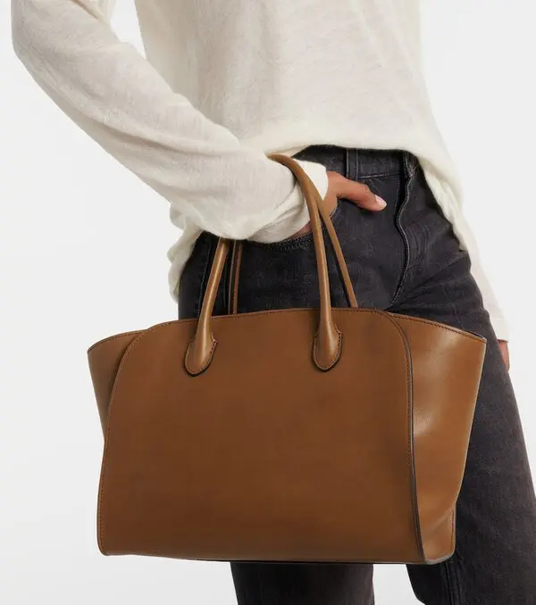 THE ROW Marlo 12 Leather Tote Bag - Brown