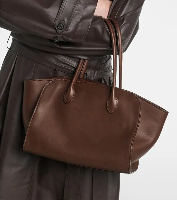 THE ROW Marlo 12 Leather Tote Bag - Brown