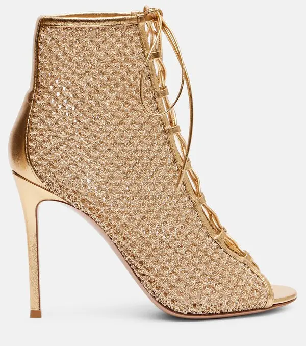 GIANVITO ROSSI 105 Metallic Leather-trimmed Sandals