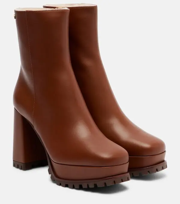 GIANVITO ROSSI 70 Shearling-lined Platform Ankle Boots