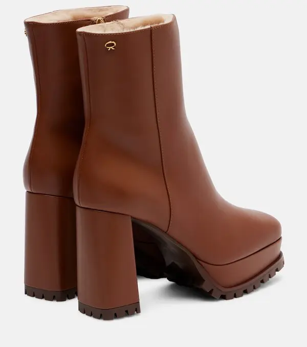 GIANVITO ROSSI 70 Shearling-lined Platform Ankle Boots