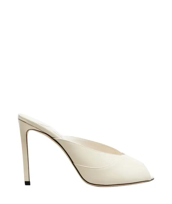 JIMMY CHOO Brigitte 100 Patent Leather Mules - White