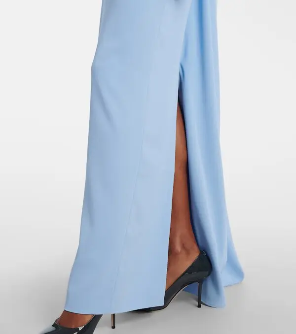Rachel Gilbert Dion Caped Draped Gown - Blue
