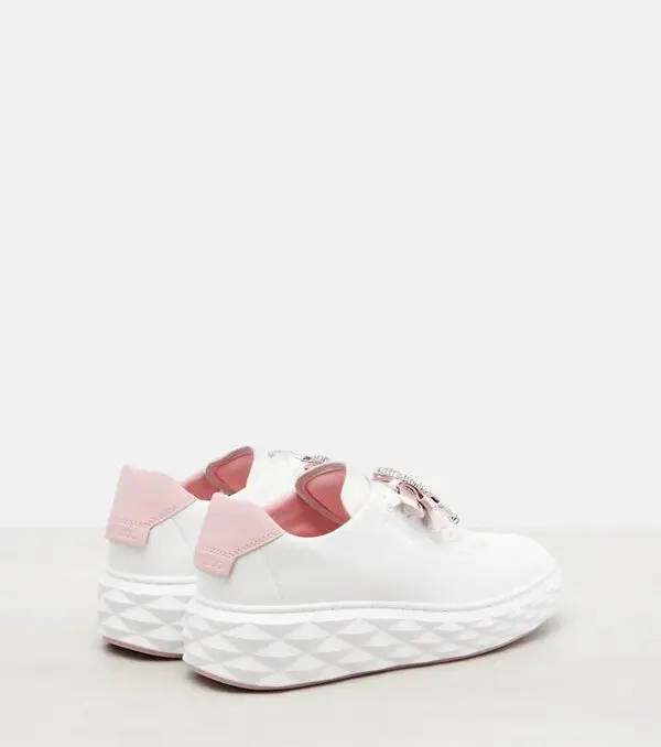 JIMMY CHOO Diamond Light Maxi Leather Sneakers - White