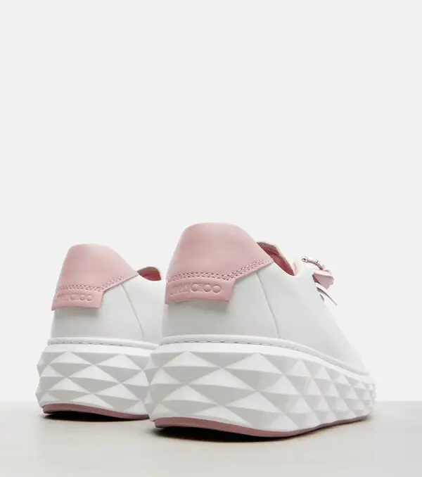 JIMMY CHOO Diamond Light Maxi Leather Sneakers - White