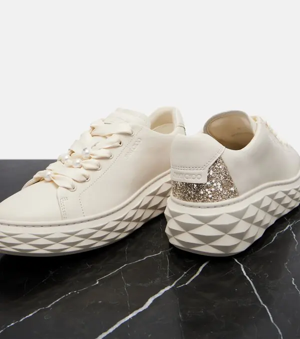 JIMMY CHOO Diamond Light Maxi Leather Sneakers