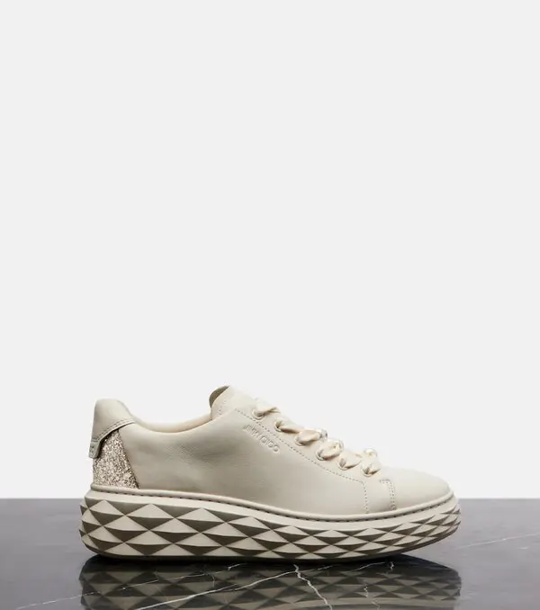 JIMMY CHOO Diamond Light Maxi Leather Sneakers