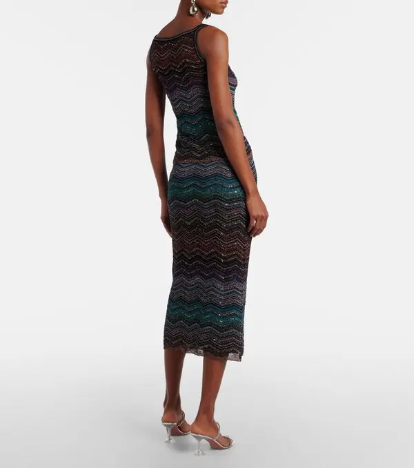 Missoni Zigzag Lamé Midi Skirt - Multicoloured
