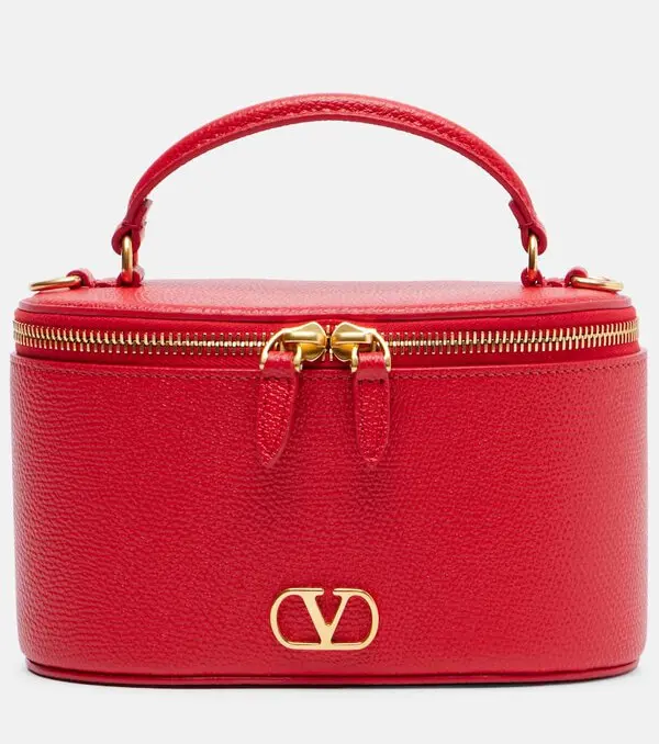 Valentino Garavani Vlogo Mini Leather Vanity Bag - Red