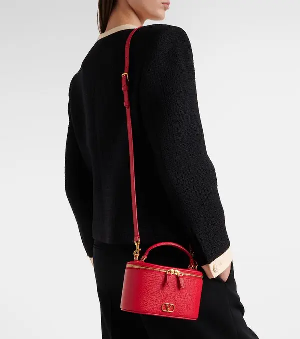 Valentino Garavani Vlogo Mini Leather Vanity Bag - Red