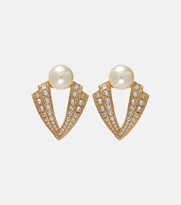 Valentino Garavani Je Les V Embellished Earrings - Gold